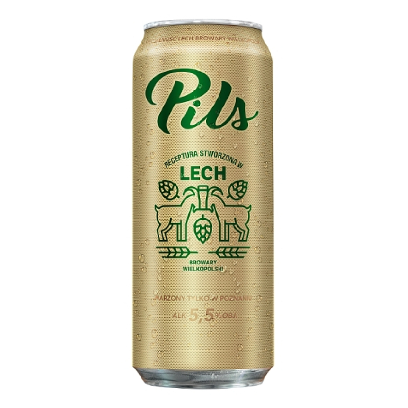 Piwo Lech Pils 5,5% 500 ml puszka